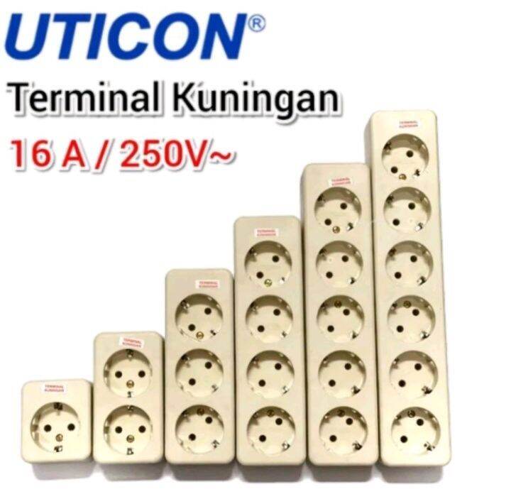 Stop Kontak / Colokan UTICON 3 Lubang ASLI KUNINGAN / BAGUS MURAH ...