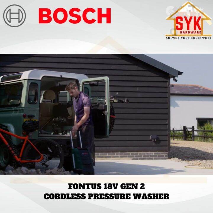 SYK Bosch Fontus Gen 2 Cordless Universal High Pressure Cleaner 18V WaterJet Mesin Cuci Kereta ...