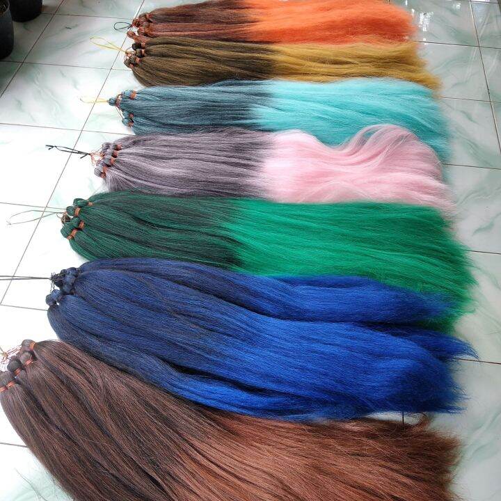 Rambut extension cemara ombre mix 2warna bahan halus panjang 90cm bisa ...