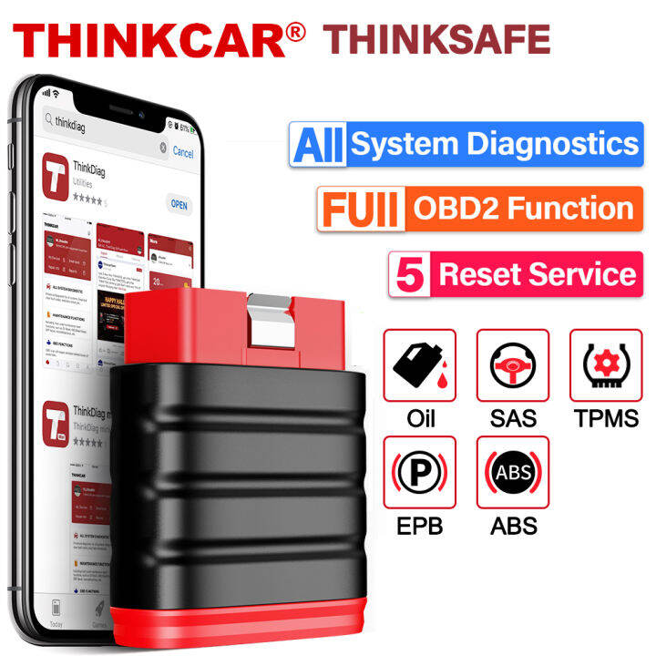 THINKCAR เครื่องสแกน Obd2บลูทูธ THINKSAFE เครื่องมือวินิจฉัยรถ Odb2อุปกรณ์ตรวจสอบรถยนต์สแกนเนอร์ ...