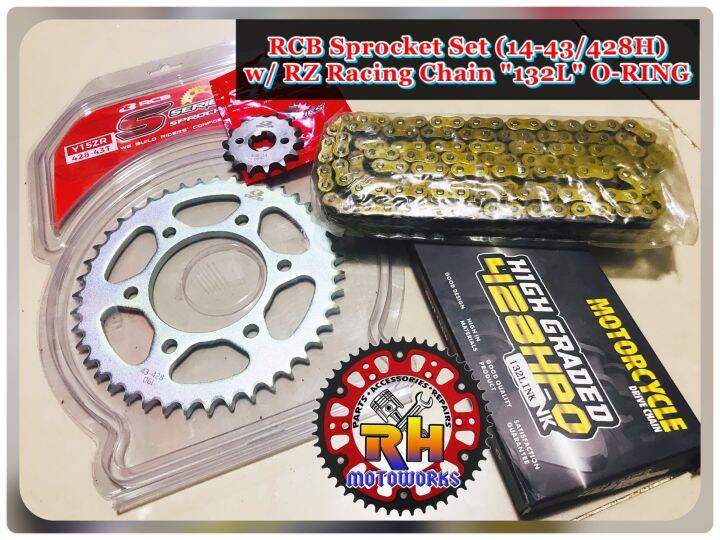 Sniper 150/155 RCB Sprocket Set w/ RZ Racing Chain (O-RING TYPE) 14/43 ...