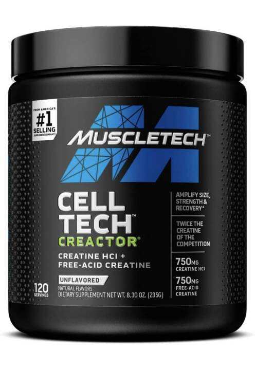 Muscletech Cell Tech CREACTOR, Creatine HCI + Free-Acid Creatine, Fruit ...