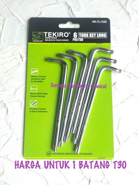 TEKIRO T30 Kunci L Bintang Bunga Cakram Panjang Torx Key Long | Lazada ...