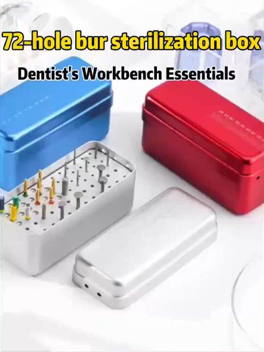 72 Hole Dental Sterilization Box Autoclave Box Burs Endo File Holder ...