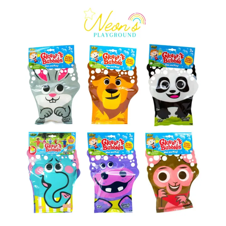 Zing Glove a Bubble Wave and Play Animals, Lion, Monkey, Panda, Hippo ...