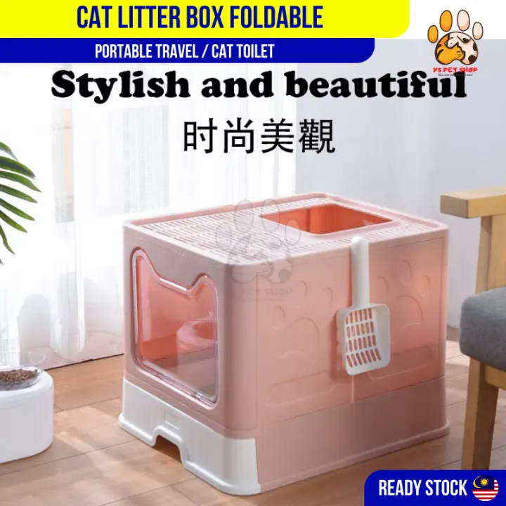 YSPET Foldable Cat Litter Box Portable Litter Box Cat Toilet Tempat ...