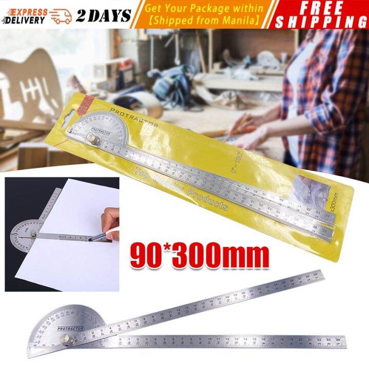 【Stainless Steel】180 Degree Protractor Metal Angle Finder Angle Ruler ...