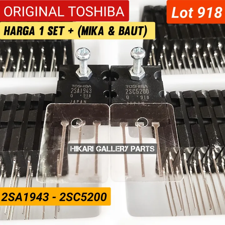 1 Set Termasuk Baut mur + Mika Transistor ORIGINAL TOSHIBA 2SA1943/2SC5200 seri 918 dapat Mika ...