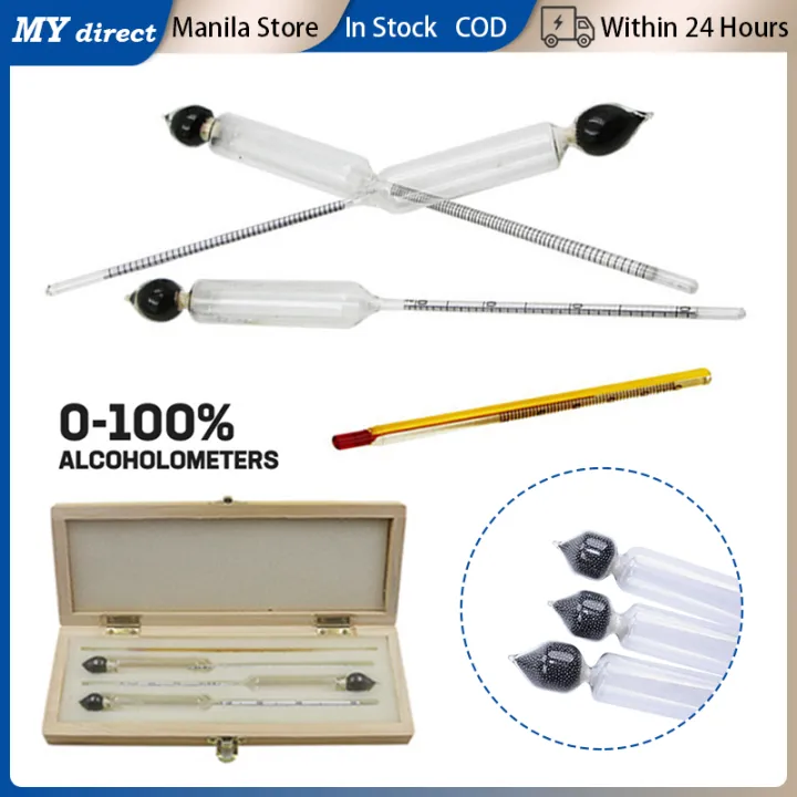 4pcs Alcoholometers Concentration Meter 0-100% Wine Alcohol Tester ...