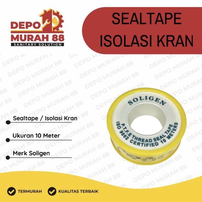 Seal Tape Soligen Isolasi Keran Selotip Kran 10 Meter | Lazada Indonesia
