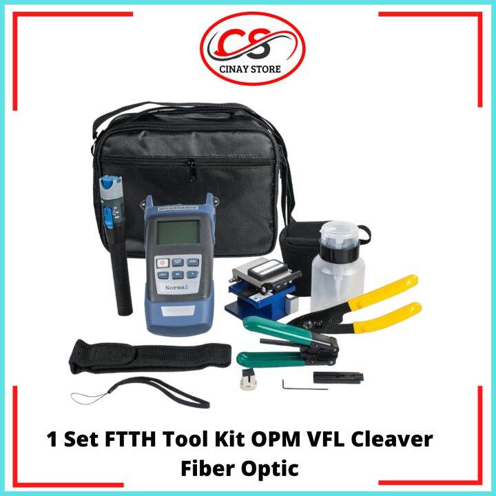 1 Set FTTH Tool Kit SET Lengkap OPM VFL Cleaver FO Fiber Optic Lengkap ...