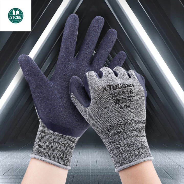 Labor protection rubber gloves wear-resistant and oil resistant latex ...