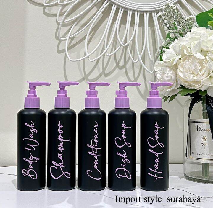 Botol Hitam Putih 250ml Glossy Lilac, aesthetic botol refill minimalis ...