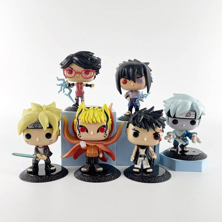 Fast shipping 6pcs Naruto Anime Figure BORUTO Uchiha Sasuke Sarada ...