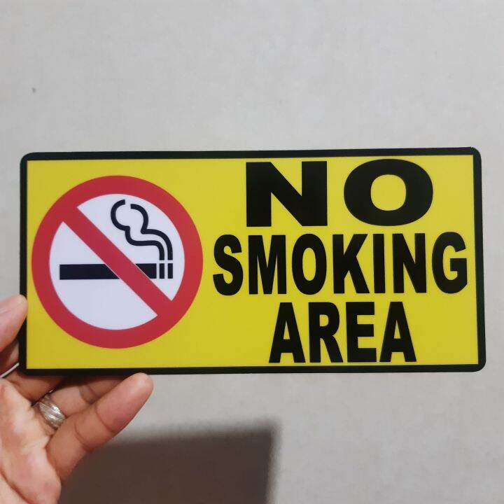 NO SMOKING AREA SIGNAGE PVC TYPE WATERPROOF AND NON-FADING | Lazada PH