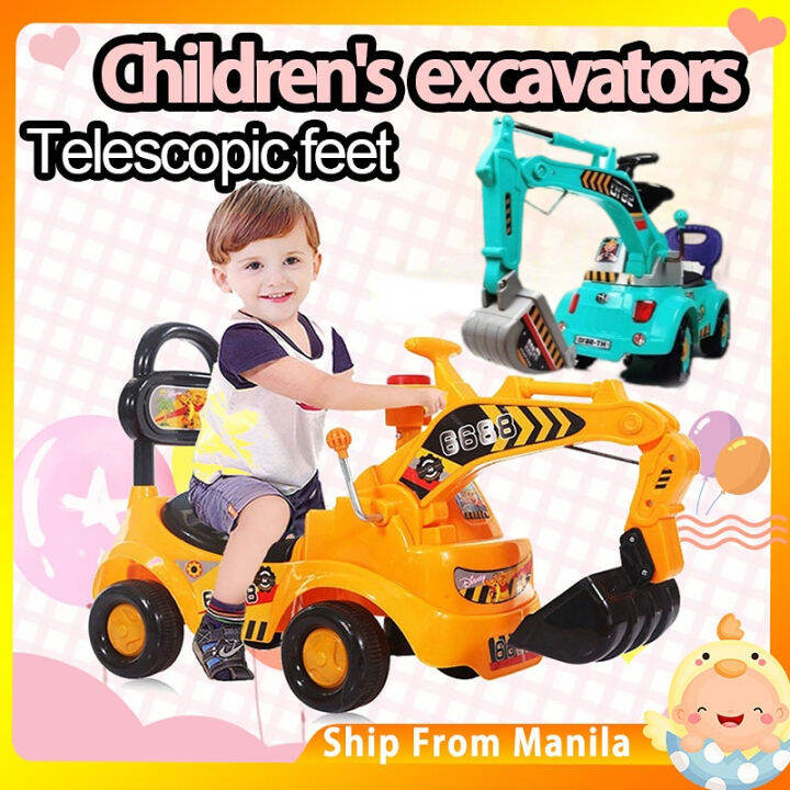 Children's Excavator Can Sit And Ride Engineering Vehicle With Light ...
