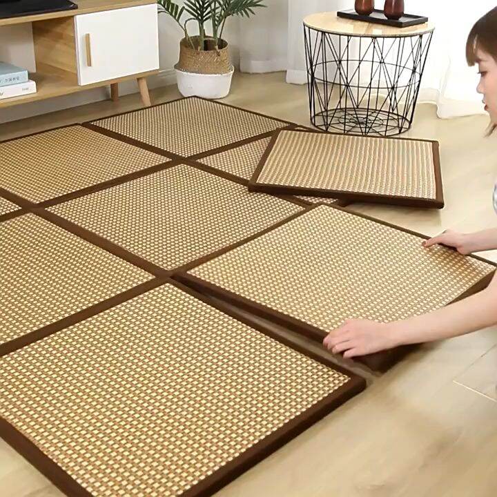 3/6pcs Thick Rattan Mat Carpet Cooling Mat Floor Cooling Mat Floor ...