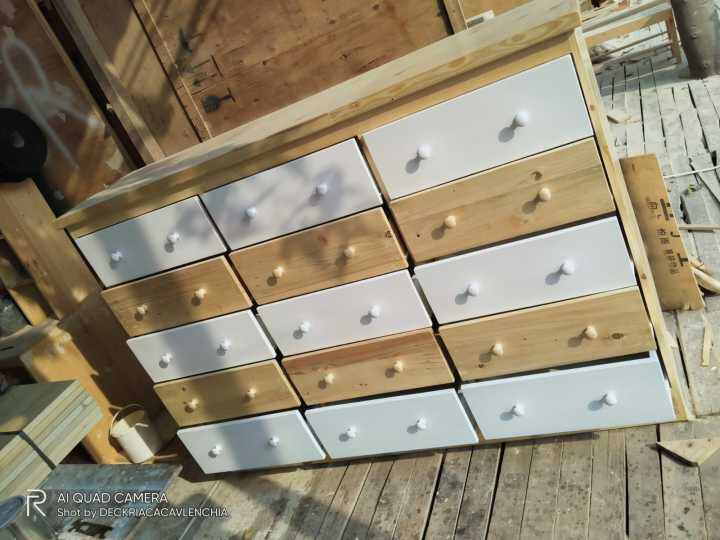 rak laci/lemari laci kayu Jati belanda ukuran panjang 180 x 125 x 50 ...
