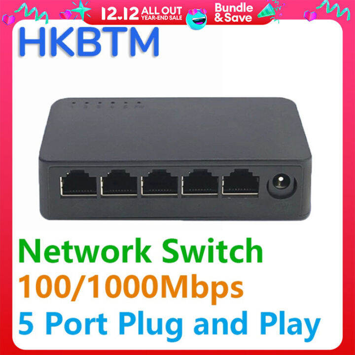 Network Switch Mini 5Ports Switch Ethernet 1000Mbps/100Mbps Gigabit ...