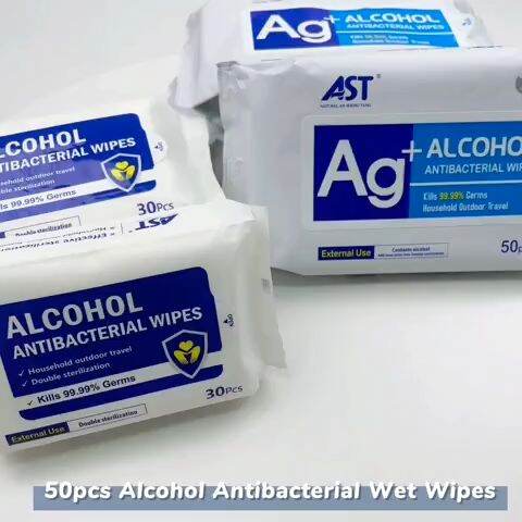 AST 150 Sheets Alcohol Antibacterial Wet Wipes Hospital Grade ...