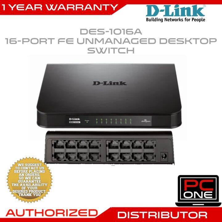D-Link DES-1016A 16-Port FE Unmanaged Desktop Switch [16 x FE, Plastic ...