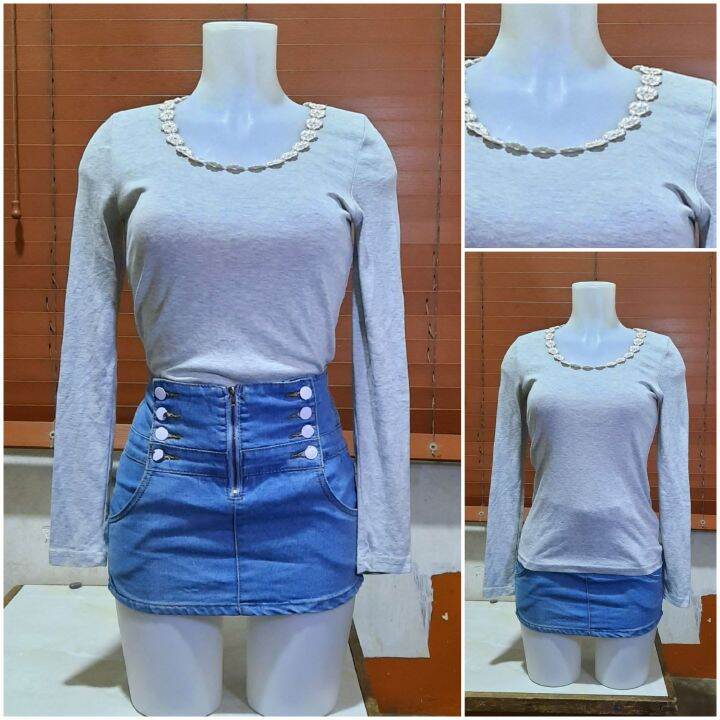 Women Light Gray Blouse Ukay Small to Medium | Lazada PH