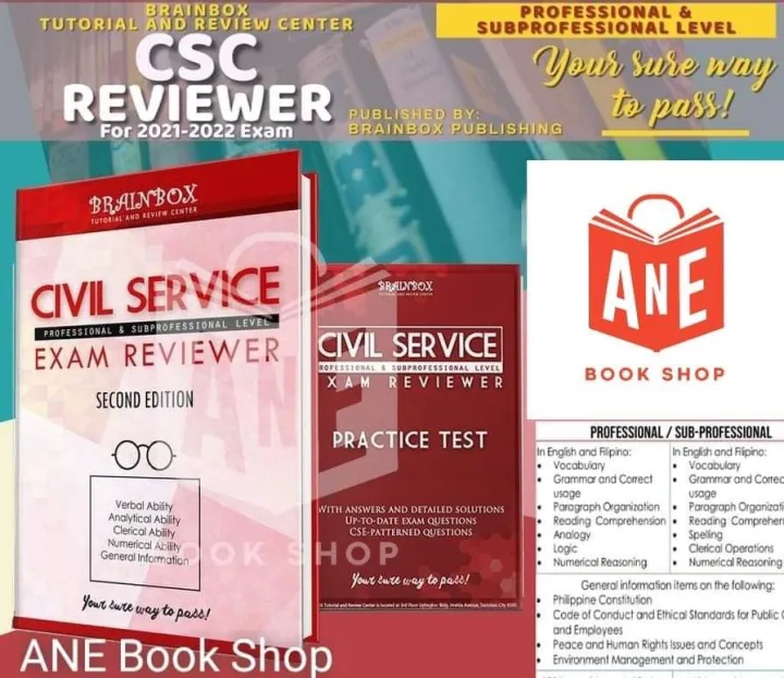 AUTHENTIC BRAINBOX Civil Service Exam Reviewer and Practice Set (Sold ...