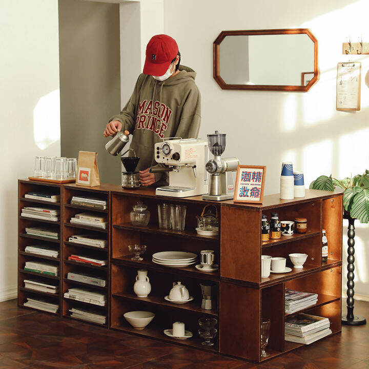 Zhiyin Retro Assembled Cabinet Medieval Modular Cabinet Coffee Shop ...