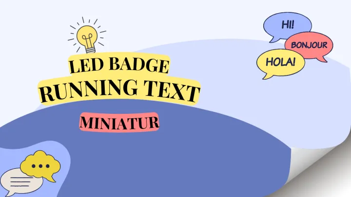 PAPAN NAMA LED RUNNING TEXT MINI TULISAN BERJALAN MINIATUR NAMETAG LED ...