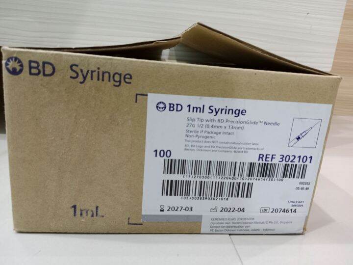 spuit 1 cc 1 box BD syringe 1ml | Lazada Indonesia