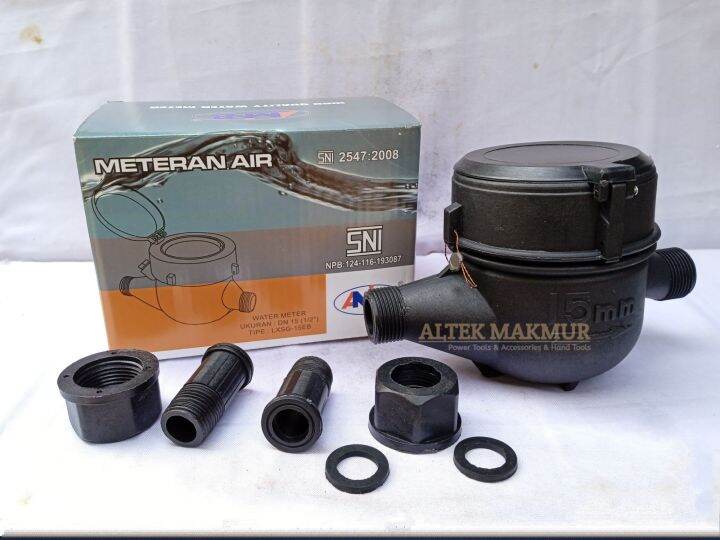 Meteran Air PDAM Body Plastic PVC 1/2 Inch Standar SNI Water Meter 4 ...