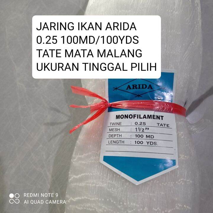 Jaring ikan arida 0.25 100md/100yds tate mata malang UKURAN TINGGAL PILIH jaring arida jaring ...