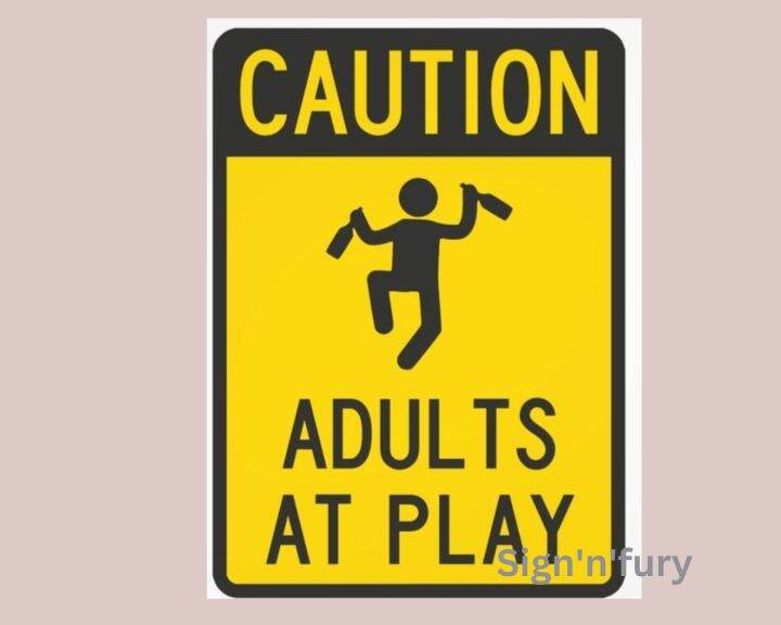 CAUTION ADULT PLAYING SIGNAGE A4 SIZE | Lazada PH