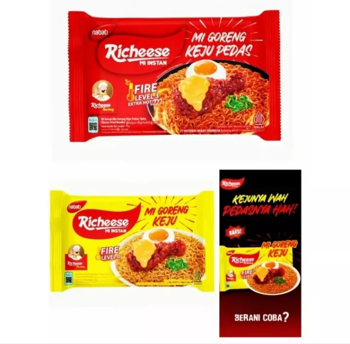 Nabati mie Goreng Richeese keju level 0, 3 & 5, 1 pc | Lazada Indonesia
