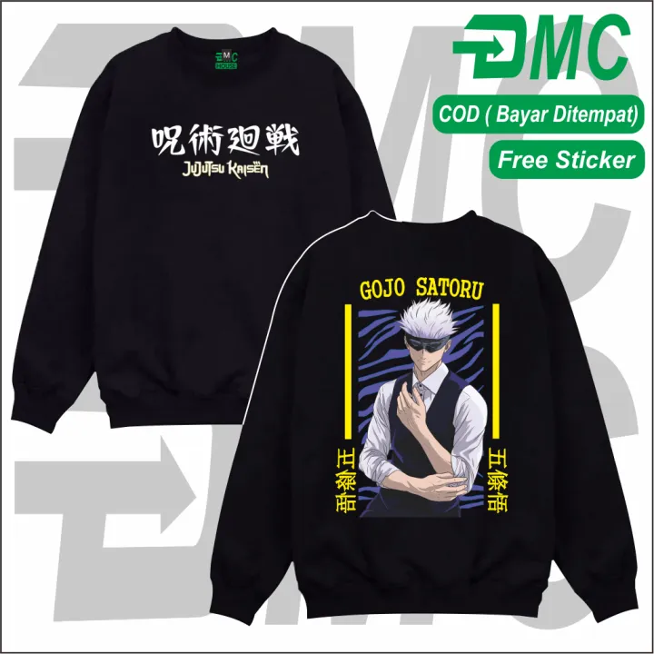 Sweater Anime Gojo Satoru Jujutsu Kaisen Crewneck Jaket Gojo Satoru ...