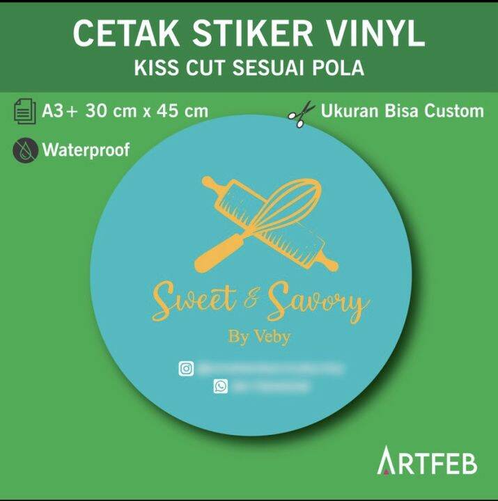 Cetak Stiker Vinyl Cut A3 Murah / Cetak Stiker Label Kemasan Makanan ...