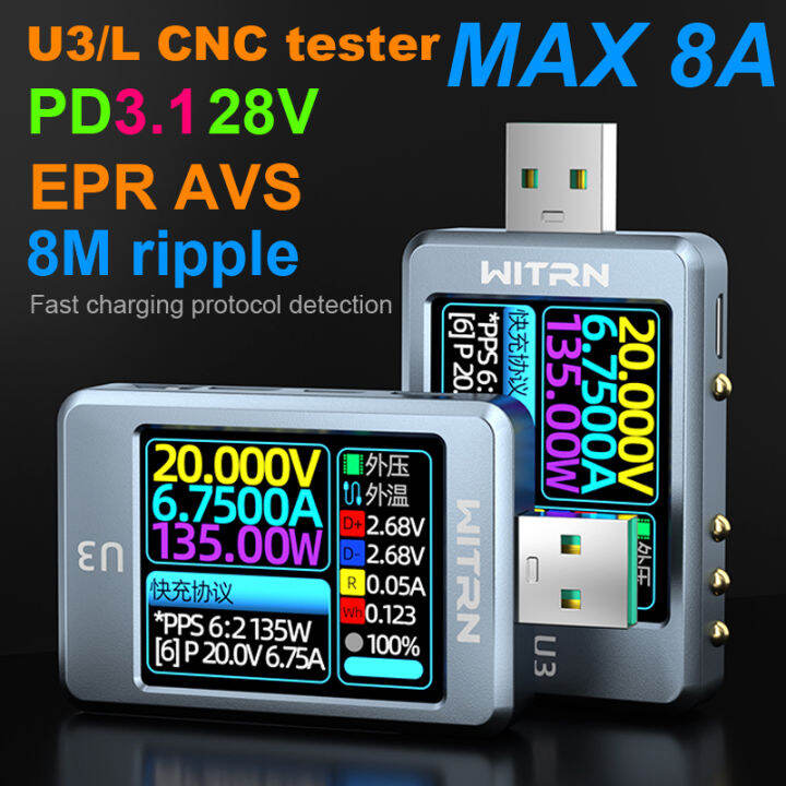 WITRN U3 U3L USB Tester Voltage Ammeter Detector PD3.1 Fast Charge ...