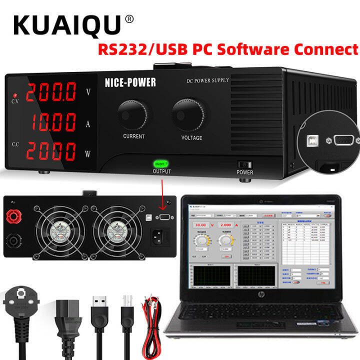 RS232 Port DC Power Supply Variable, 30V 60A 1800W Bench Power Supply ...