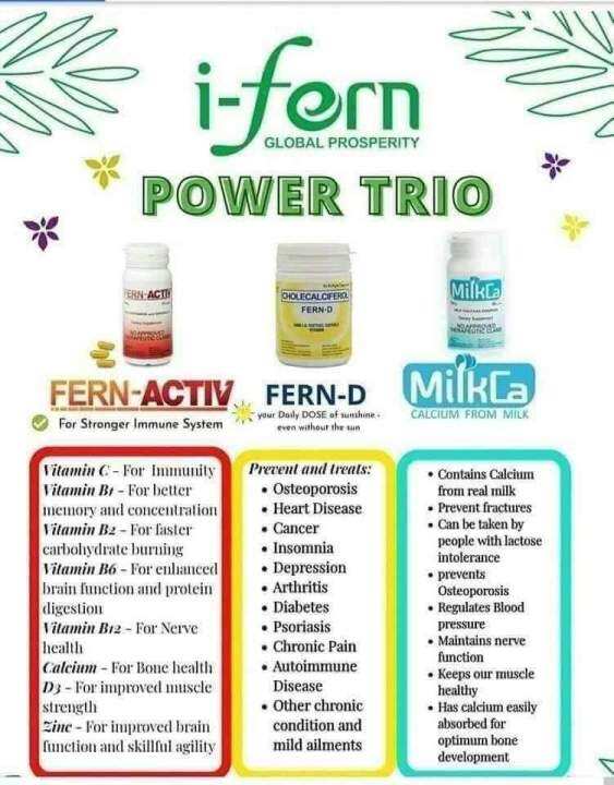 ORIGINAL POWER TRIO (SET A) (Fern D 60's, Fern Activ 60's MilkCa 60's) Organic Vitamis | Lazada PH