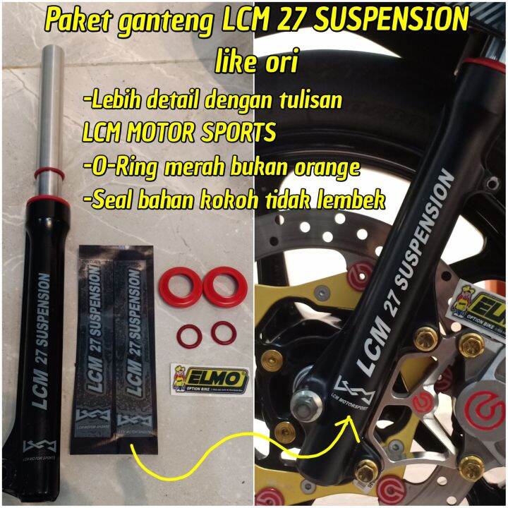 Stiker seal lcm 27 suspension v2 plus oring merah premium lcm sport ...
