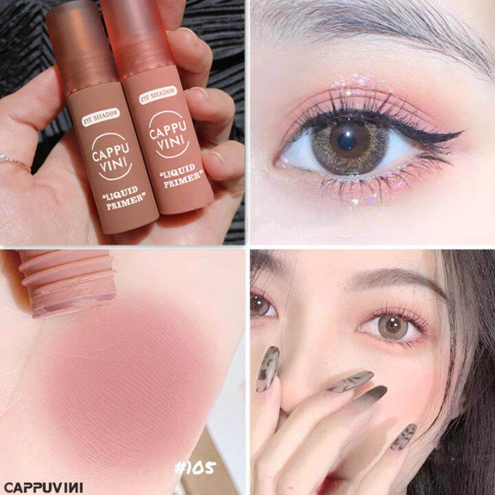 Cappuvini ผิวด้านอายแชโดว์เหลวขาวดำโลกสีเชอร์รี่สีชมพูดอกอายแชโดว์ของเหลวที่ปัดแก้ม | Lazada.co.th