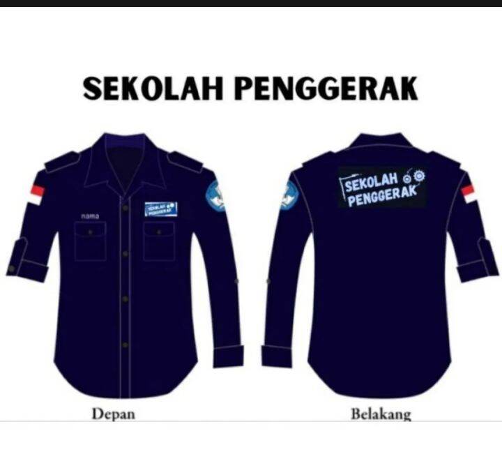 kemeja guru PDH sekolah penggerak/seragam sekolah kemeja penggerak ...