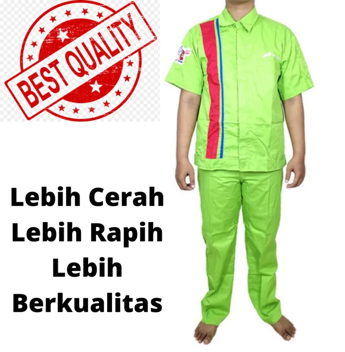 Seragam Kerja Office boy/girl Pasti Prima SPBU, Setelan Baju Hijau OB ...