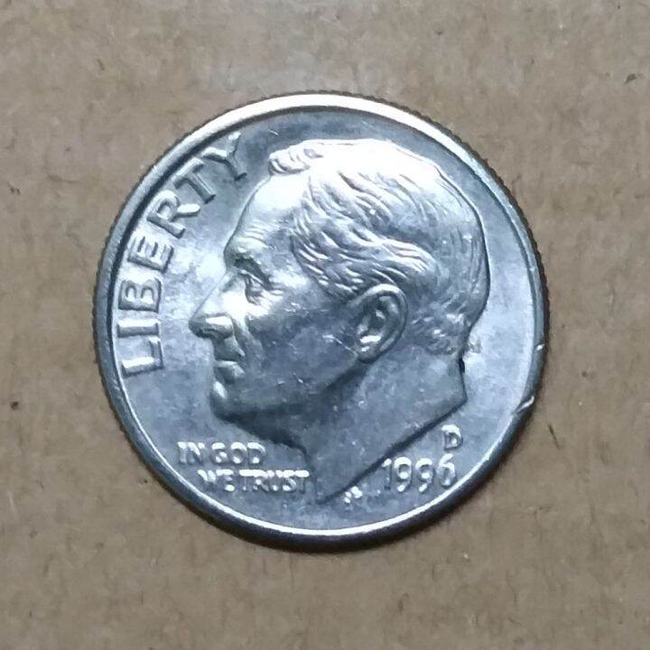 เหรียญ 1 dime 10 cents เงินอเมริกา American coin ปี 1996 | Lazada.co.th