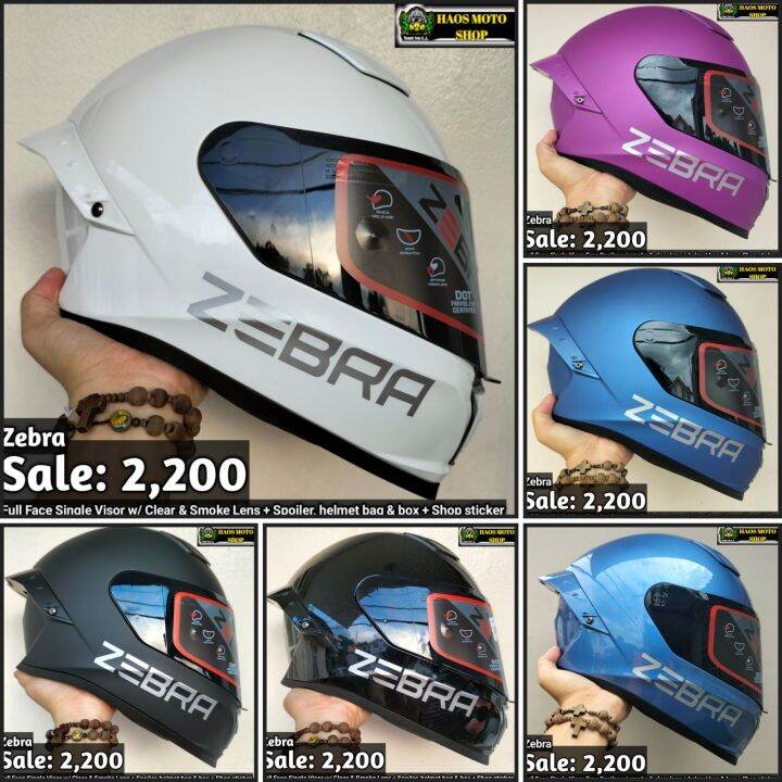 Zebra full face helmet ff655 plain colors with freebies | Lazada PH
