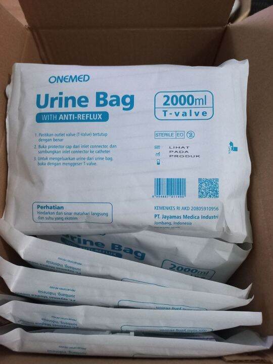 Urine bag Onemed 2000 ml T Valve / Kantong Urine / Kantong Kencing ...