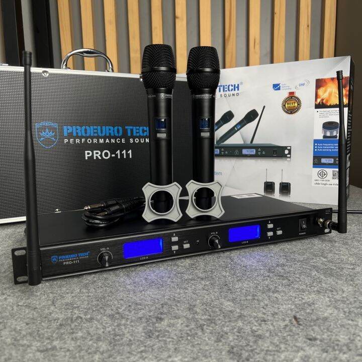 PROEUROTECH PRO-111 ไมค์ลอยมือถือคู่UHF พร้อมกระเป๋าใส่ไมค์ | Lazada.co.th
