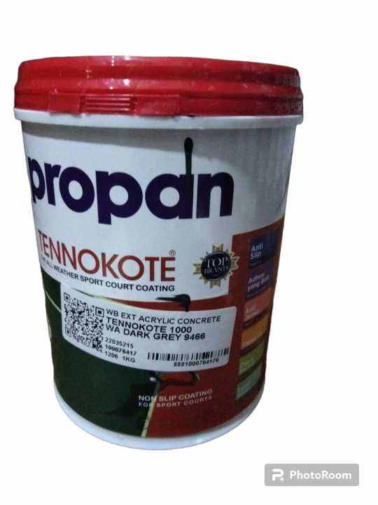 cat propan tennokote dark grey cocok buat cat lapangan-taman bermain ...