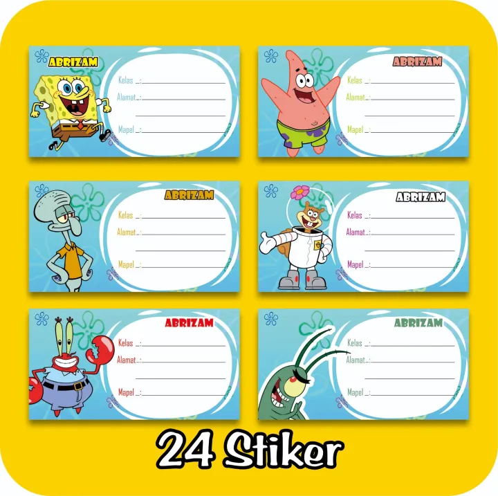STIKER LABEL MATA PELAJARAN BISA PAKE FOTO CUSTOM NAMA ANAK STIKER NAMA ...