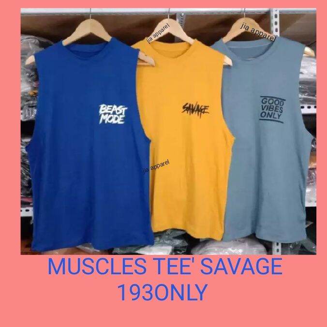 MUSCLE TEE'S SANDO FOR MEN'S COTTON SPANDEX ( 3 in 1 pack ) | Lazada PH